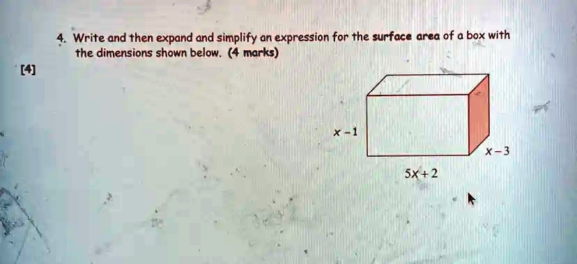 4. Write and then expand and simplify an expression for the...