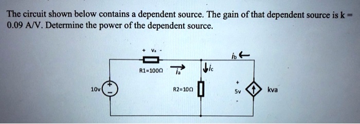 the circuit shown below contains a dependent source the gain of that ...