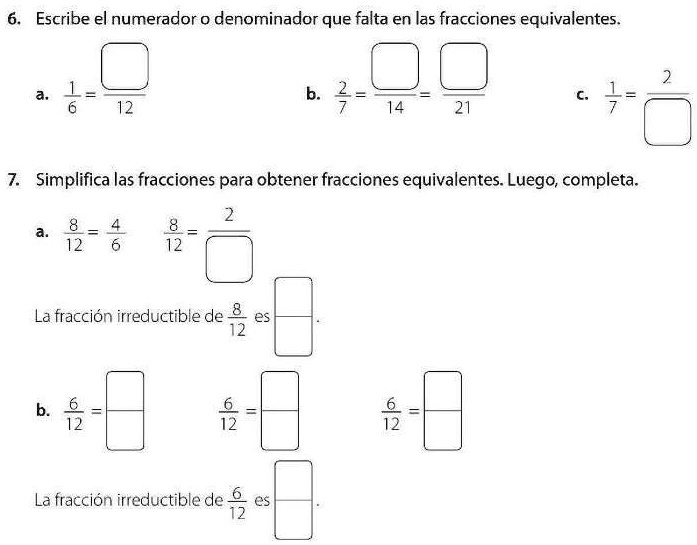 SOLVED: ejercicio de matemática para hoy Escribe el numerador 0 ...