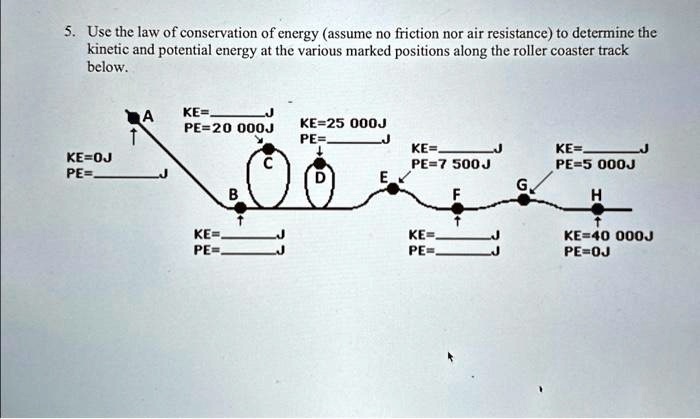 SOLVED: 5.Use the law of conscrvation of energy (assume no friction nor ...