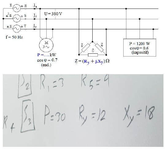 SOLVED: In the three-phase balanced system with 380V between phases shown in Figure-3, a) Total ...
