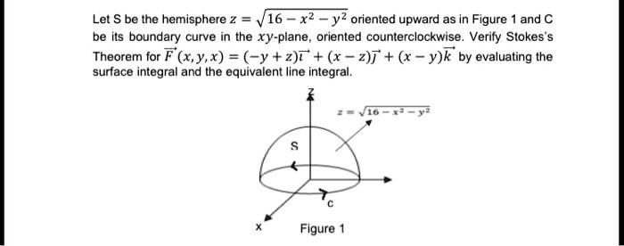 SOLVED: Let S be the hemisphere 2 V16 - x2 y2 oriented upward as in Figure and € be its boundary ...