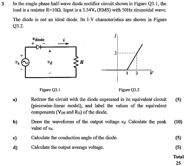 3 in the single phase half wave diode rcctificr circuit shown in figure ...