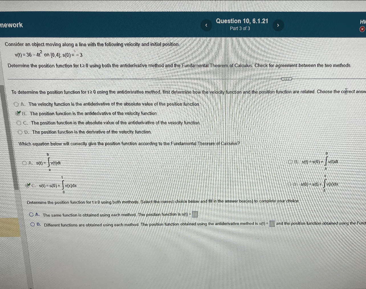 Consider An Object Moving Along A Line With The Following Velocity And