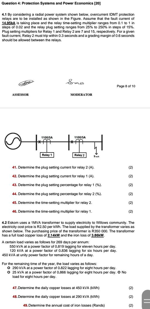 SOLVED: Question 4: Protection Systems and Power Economics [20] 4.1 By ...