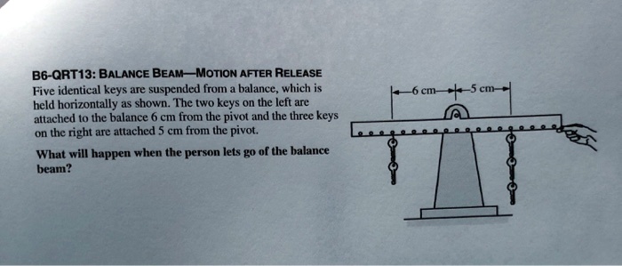 SOLVED: B6-QRT13: BALANCE BEAM MOTION AFTER RELEASE Five identical keys ...