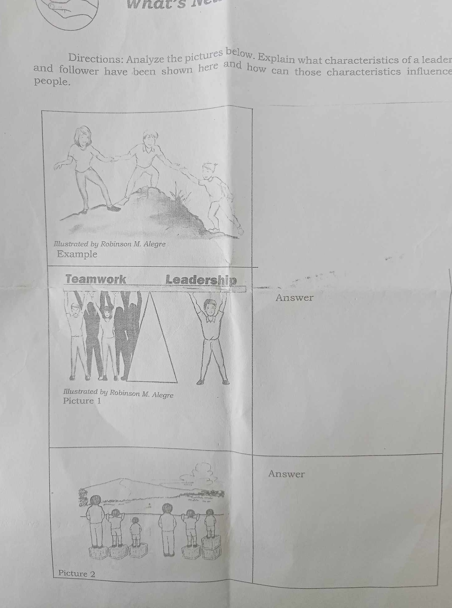 Directions: Analyze the pictures below. Explain what characteristics of ...