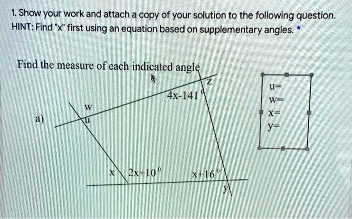 SOLVED: 1.Show your work and attach a copy of your solution to the following question. HINT ...