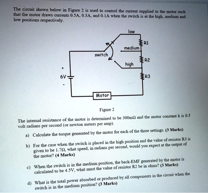 SOLVED: The circuit shown below in Figure 2 is used to control the ...