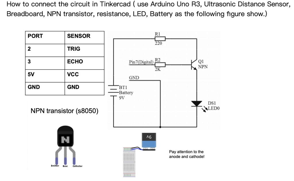 Solved How To Connect The Circuit In Tinkercad Using Arduino Uno R3 Ultrasonic Distance Sensor