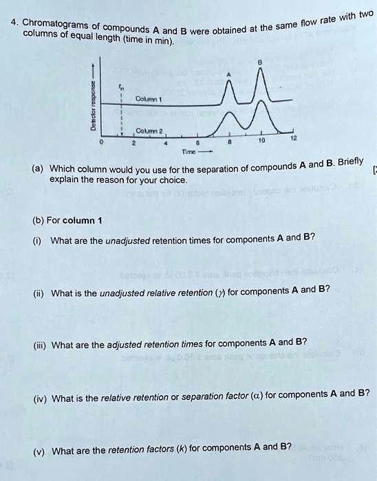 4. Chromatograms of compounds A and B were obtained at the same flow ...