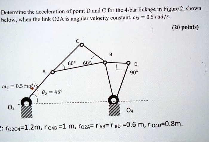 do not solve graphically determine the acceleration of point d and c for the 4 bar linkage in ...