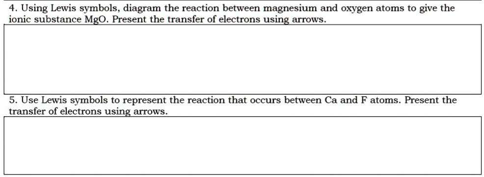 SOLVED:4. Using Lewis symbols, diagram the reaction between magnesium ...