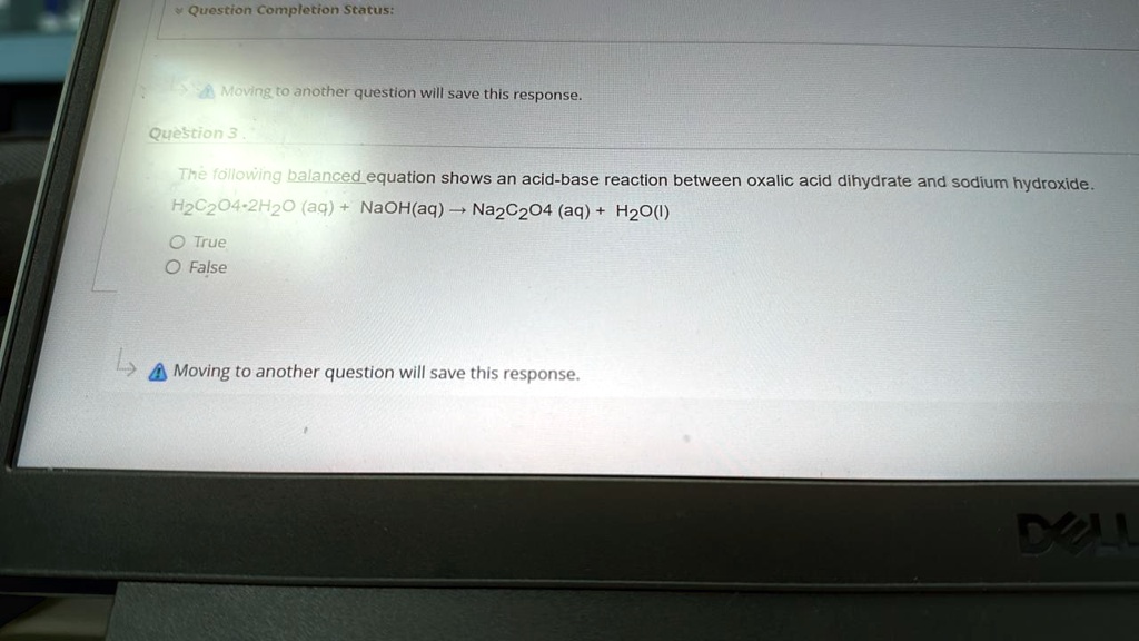 Question Completion Status: Moving to another question will save this ...