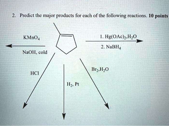 SOLVED: Predict the major products for each of the following reactions ...