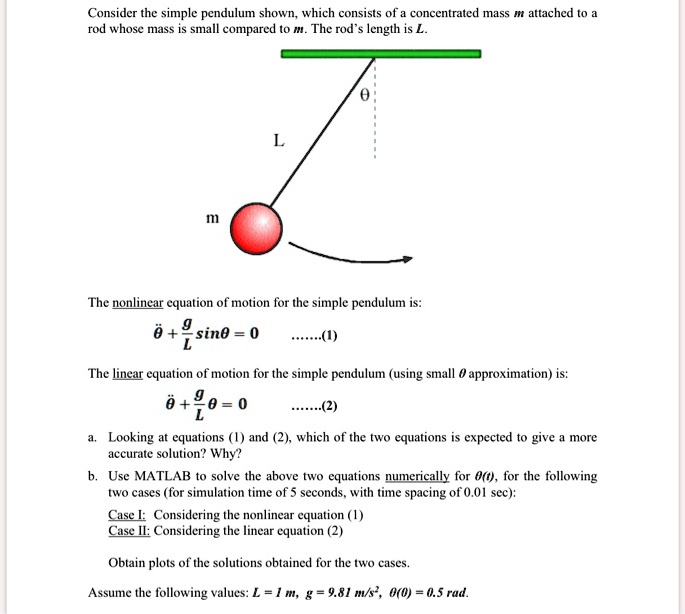SOLVED: Consider the simple pendulum shown, which consists of a ...