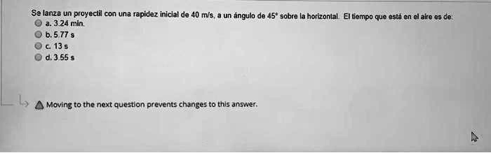 SOLVED: A projectile is launched with an initial speed of 40 m/s at an angle of 45 degrees above ...