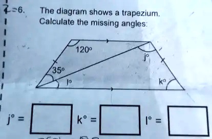 SOLVED: The diagram shows a trapezium Calculate the missing angles ...