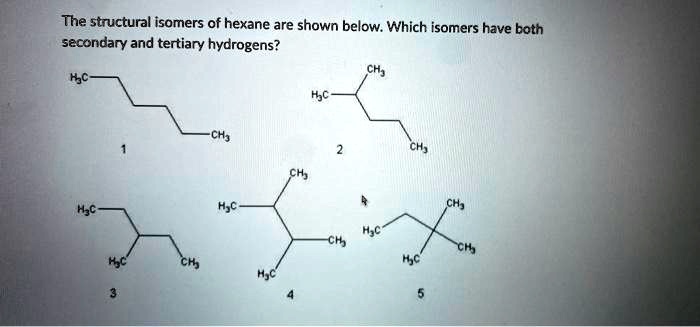 SOLVED: The structural isomers of hexane are shown below. Which isomers ...