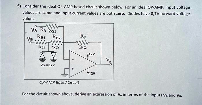 text 5 consider the ideal op amp based circuit shown below for an ideal op amp input voltage ...