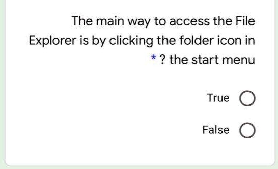 SOLVED: The main way to access the File Explorer is by clicking the ...