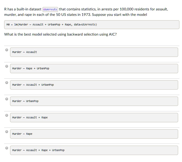 SOLVED: R has built-in dataset "USArrests" that contains statistics, in ...
