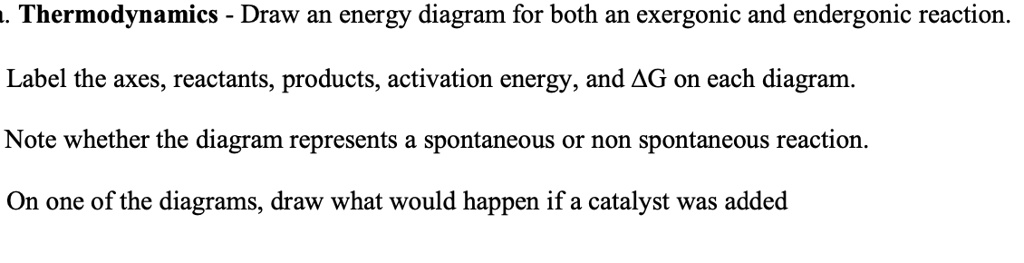 ?. Thermodynamics - Draw an energy diagram for both an exergonic and ...