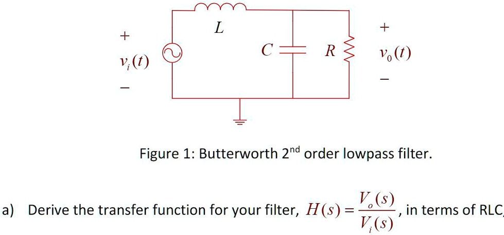 L + + C R v(t) 0 vo (t) Figure 1: Butterworth 2nd order lowpass filter ...
