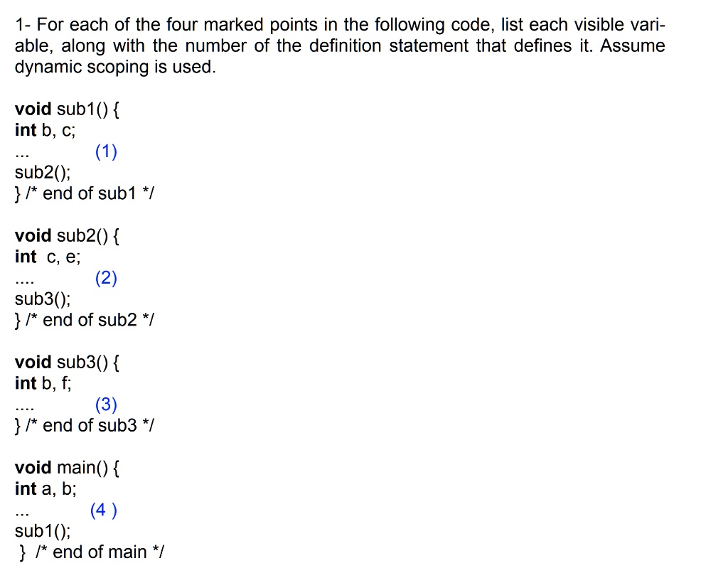 Solved For Each Of The Four Marked Points In The Following Code List 6567