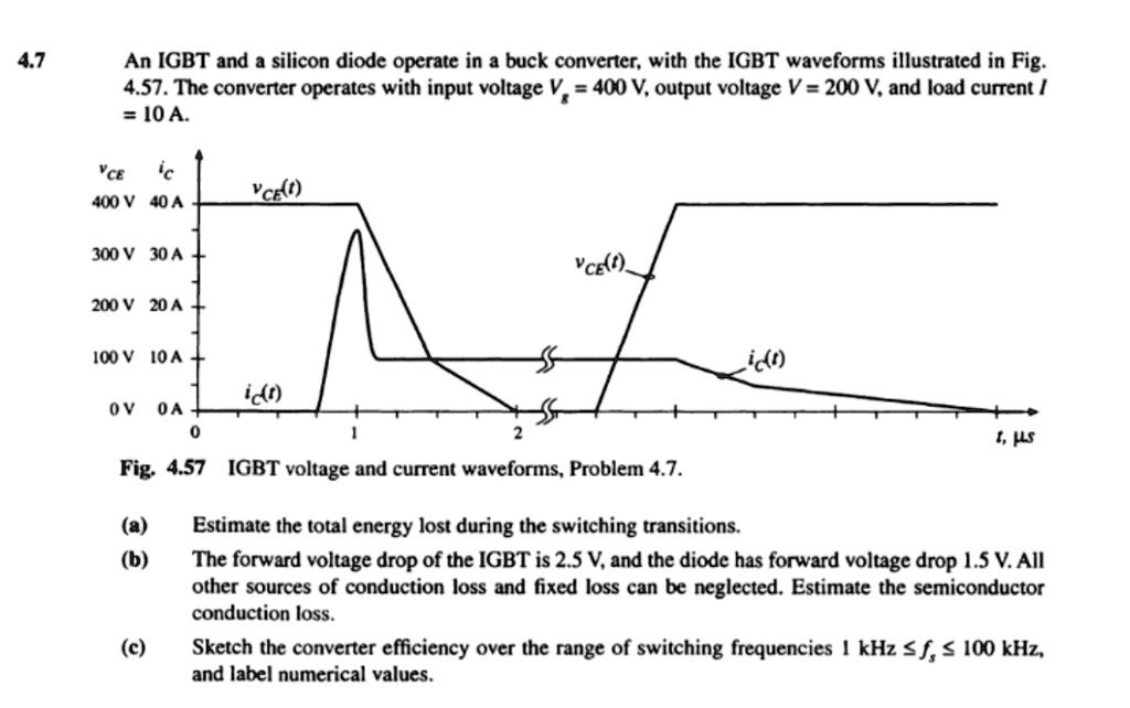 Solved An Igbt And A Silicon Diode Operate In A Buck Converter With