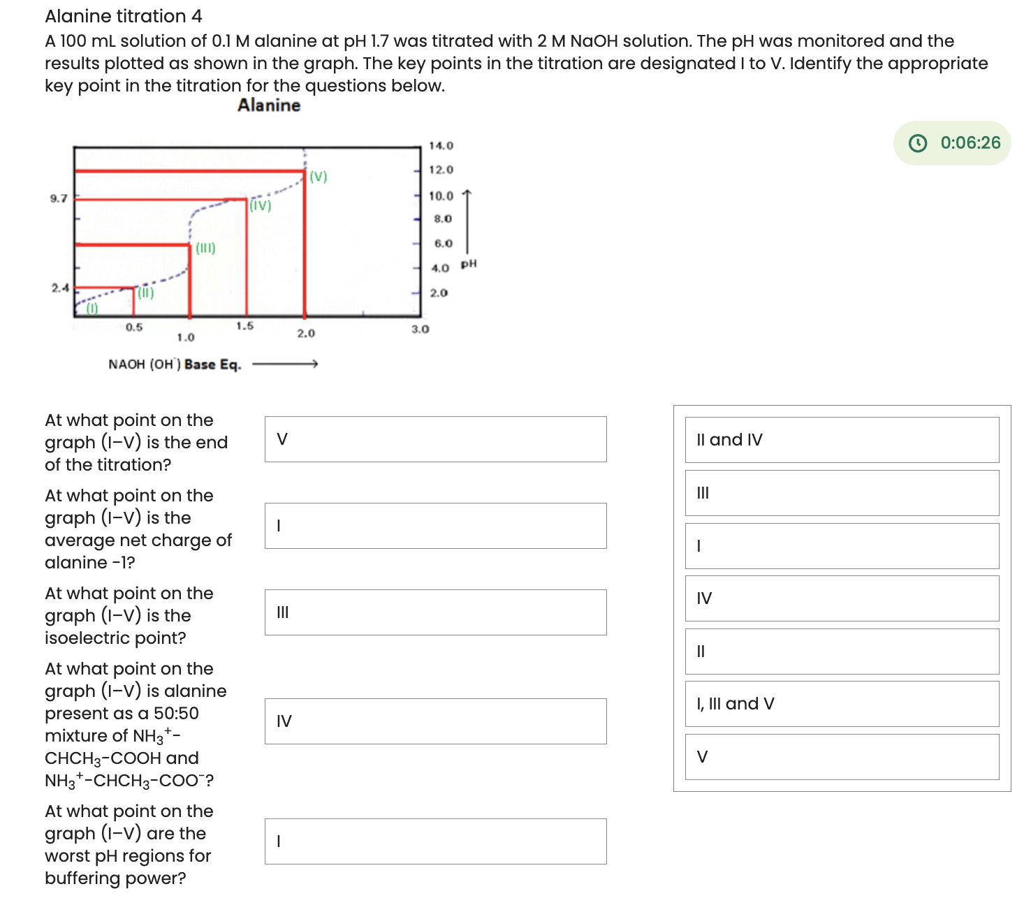 Solved Alanine Titration 4 A 100 Ml Solution Of 0 1 M Alanine At Ph 1