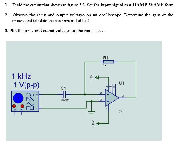 Video Solution Build The Circuit That Is Shown In Figure 33 Set The Input Signal As A Ramp 