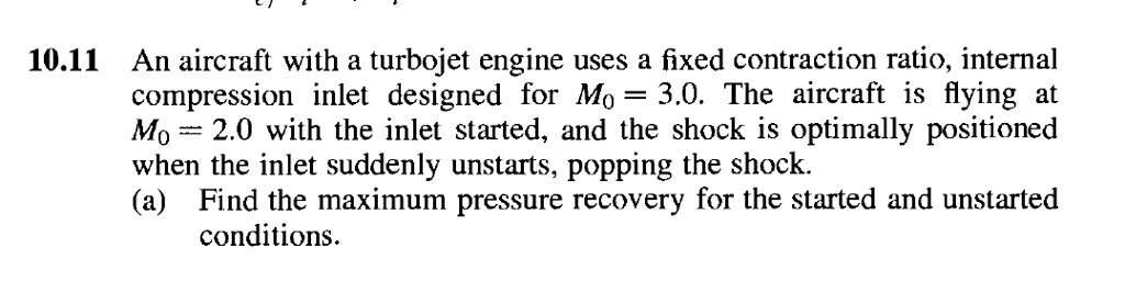 SOLVED: 10.11 An aircraft with a turbojet engine uses a fixed ...