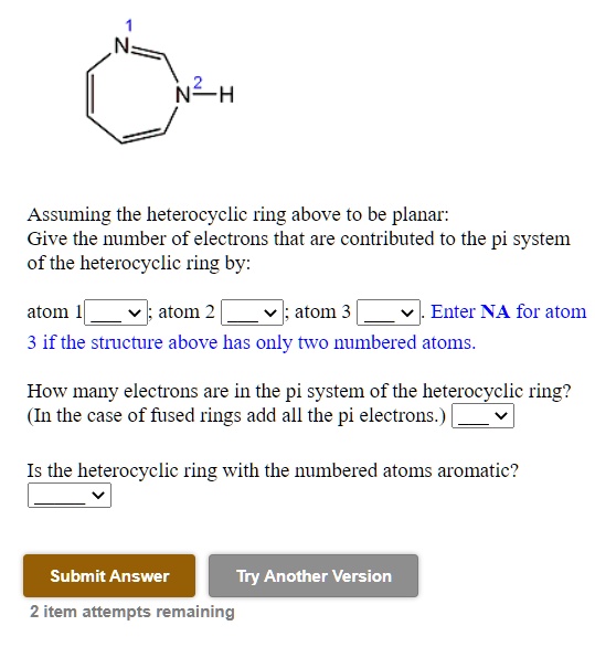 assuming the hererocyclic ring above to be planar give the number of ...