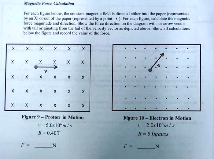 SOLVED: Magnetic Force Calculation: For each figure below, the constant ...