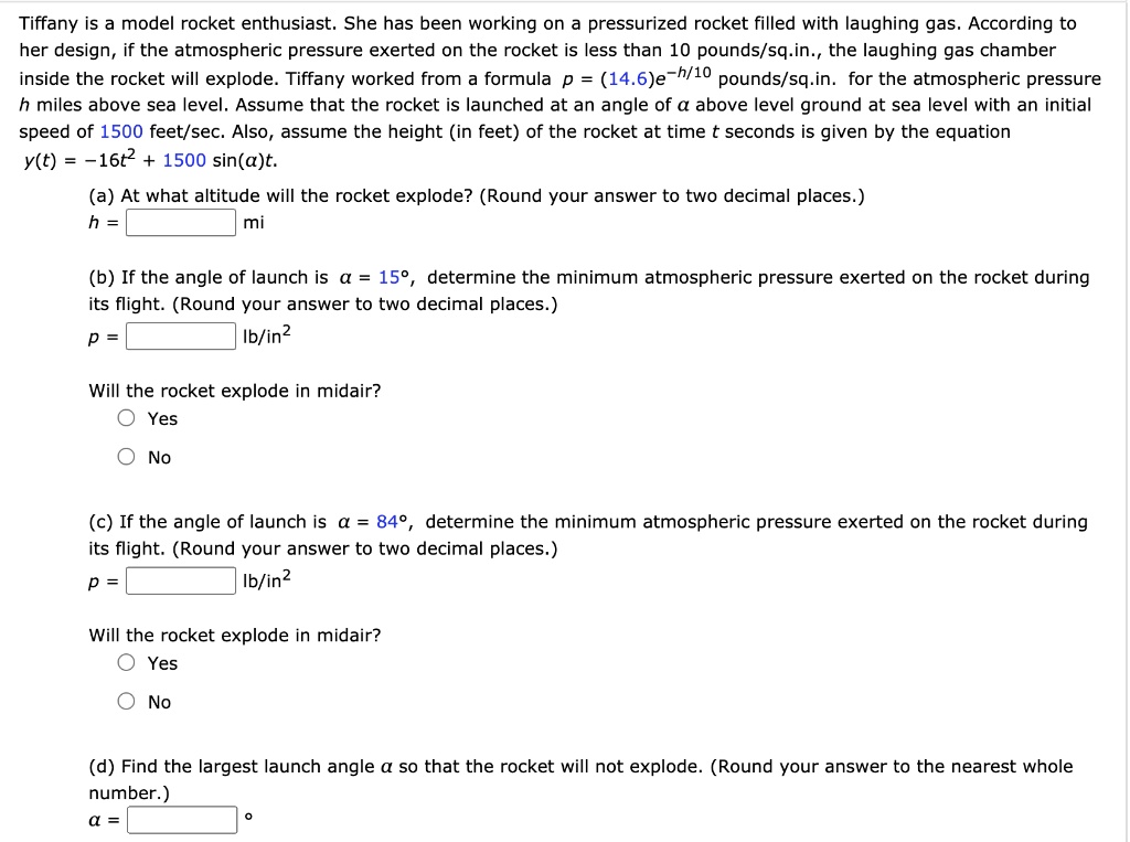 tiffany is model rocket enthusiast she has been working on a ...