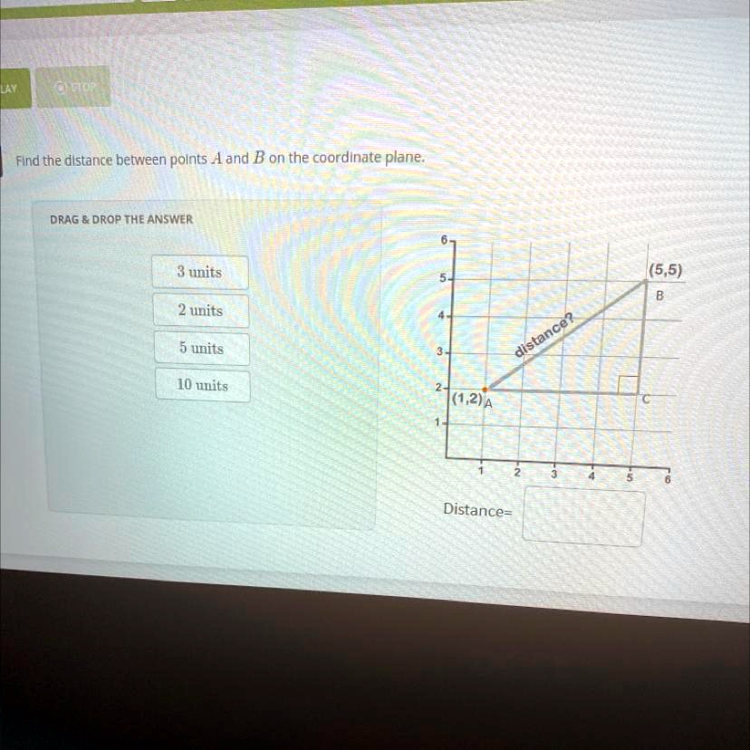 SOLVED: 'Find the distance between points A and B on the coordinate plane. Find the distance ...