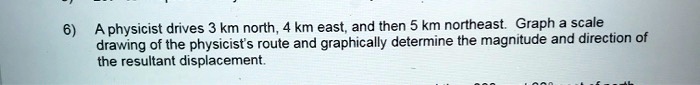 SOLVED: A physicist drives 3 km north km east; and then 5 km northeast ...