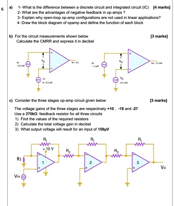 SOLVED: a) 1- What is the difference between a discrete circuit and an ...