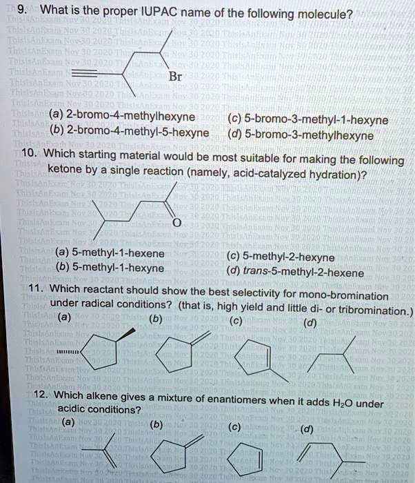 SOLVED: What is the proper IUPAC name of the following molecule? Br (a ...