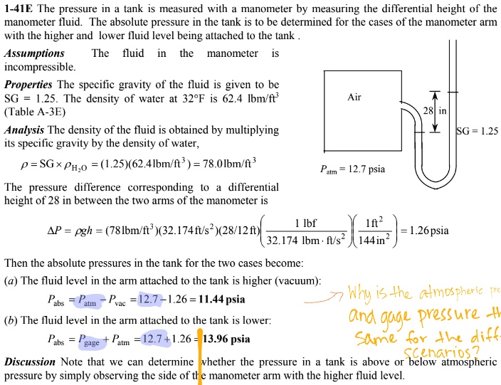 SOLVED: Please explain the idea behind this! 1-41E The pressure in a ...