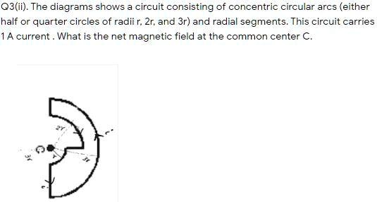 Q3(ii). The diagrams shows a circuit consisting of concentric circular ...