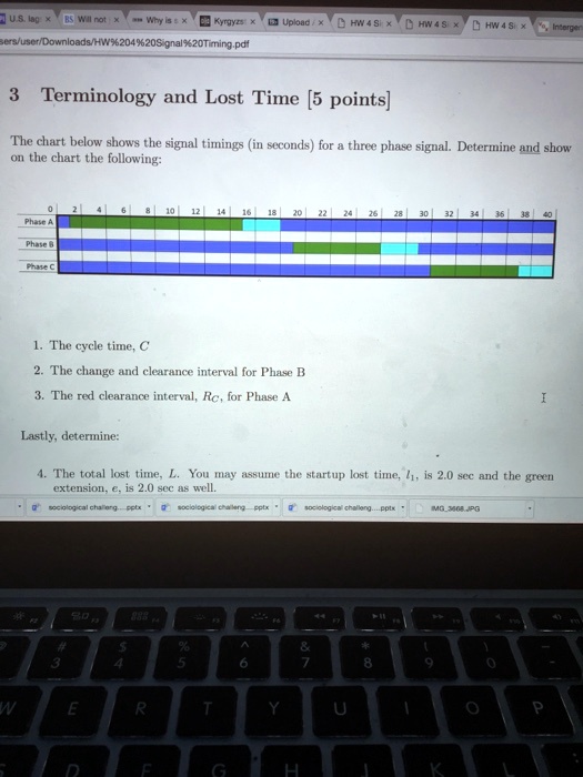 3 Terminology and Lost Time [5 points] The chart below shows the signal ...