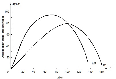 AP MP 100 80 Average and marginal product of labor 60 40 20 0 20 40 60 ...
