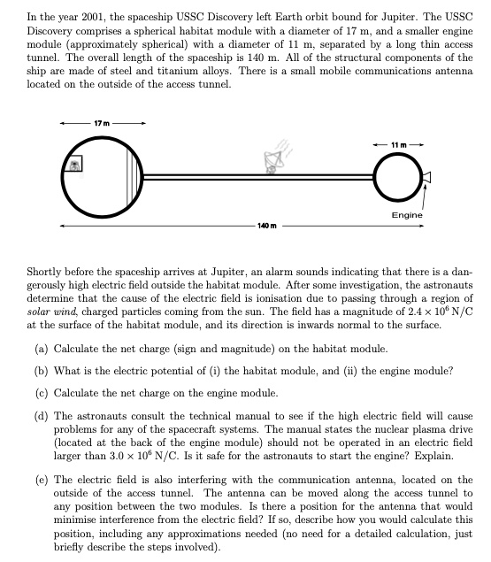 SOLVED: In the year 2001, the spaceship USSC Discovery left Earth orbit ...