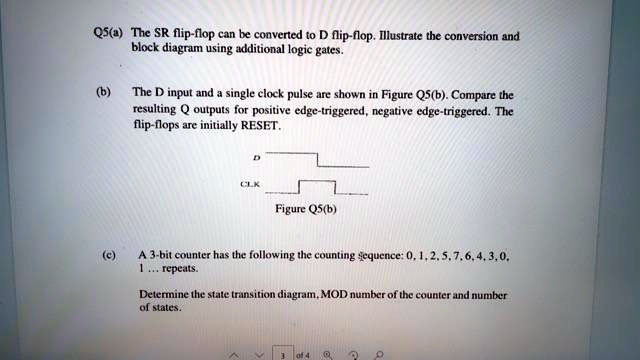 SOLVED: (a) The SR flip-flop can be converted to a D flip-flop ...