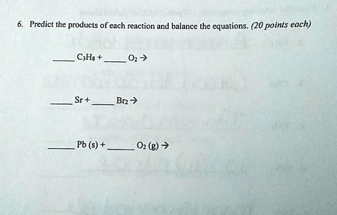 SOLVED: Text: Predict the products of each reaction and balance the equations. (20 points each ...