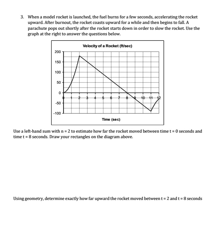 SOLVED: When a model rocket is launched, the fuel burns for a few ...