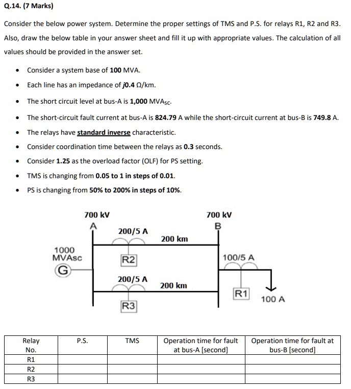 SOLVED: Q.14. (7 Marks) Consider the below power system. Determine the ...