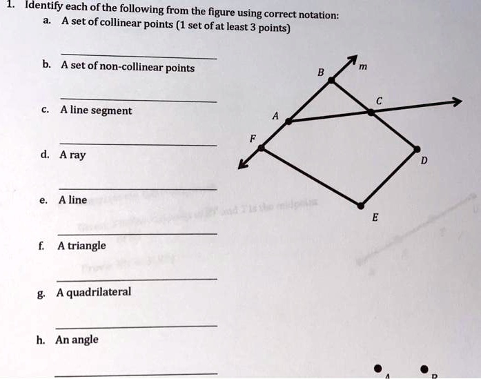 identify each of the following from the figure using correct notation ...